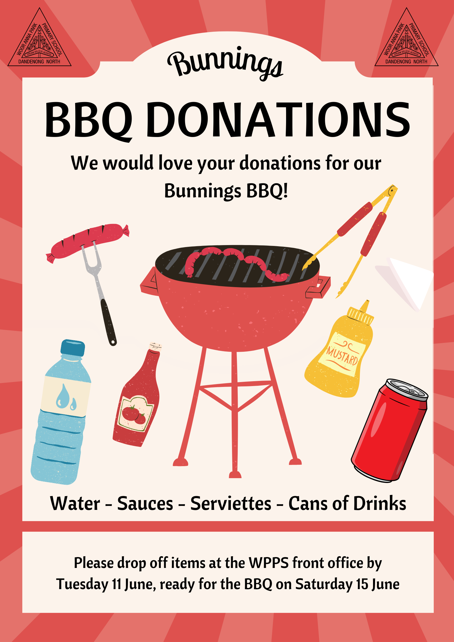 Volunteers, donations and cakes for our Bunnings BBQ